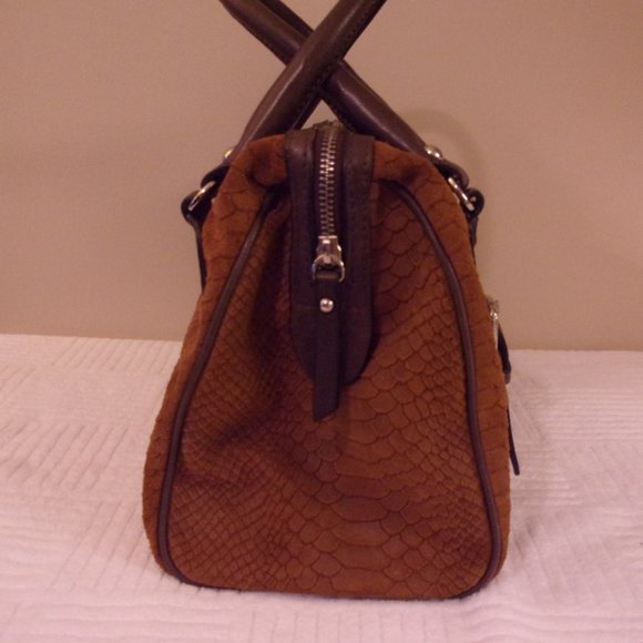 Innue | Bags | Innue Made In Italy Satchel Small Duffle Patterned Suede ...